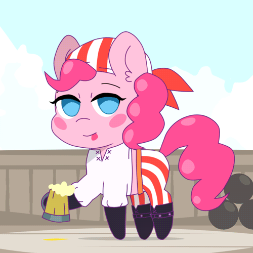 #1208631 - safe, artist:omegaozone, pinkie pie, g4, animated, bandana ...