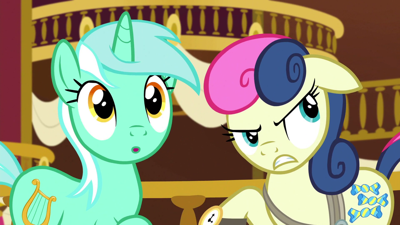 #1195466 - safe, screencap, bon bon, lyra heartstrings, sweetie drops ...