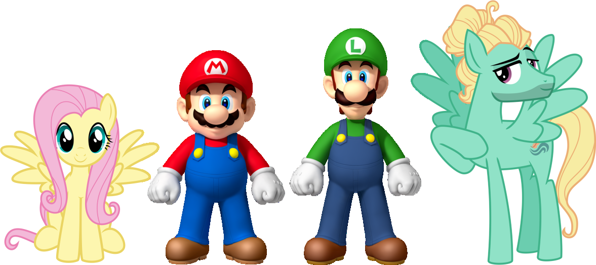 #1195797 - safe, artist:luigi-mario, fluttershy, zephyr breeze, flutter ...