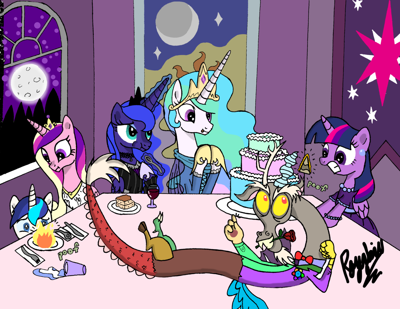 #1221970 - safe, artist:darkest-lunar-flower, discord, princess cadance ...