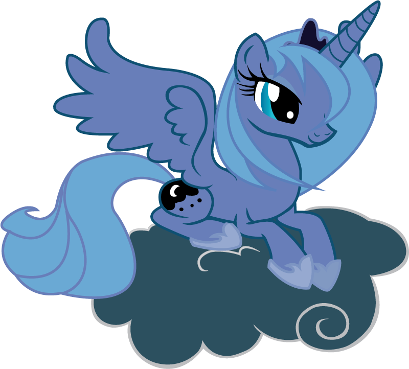 #1222553 - safe, artist:xw3r3w0lfx, princess luna, cloud, female, s1 ...