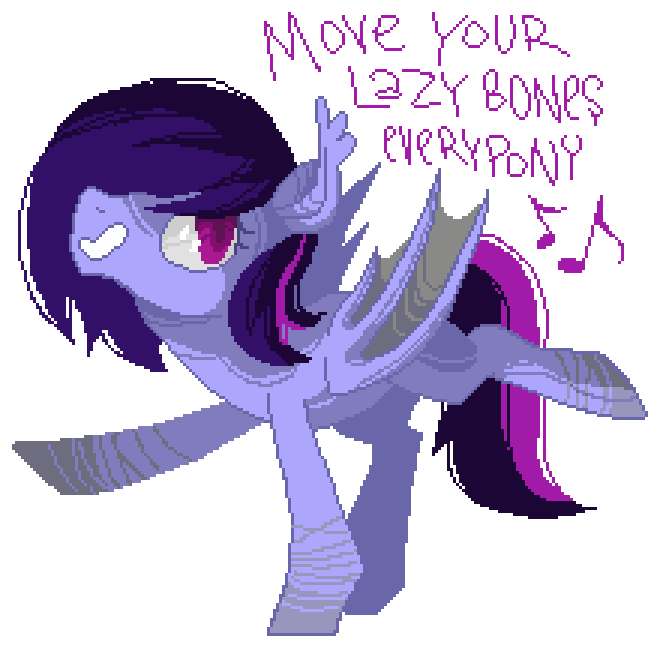 #1223176 - safe, artist:queerny, oc, oc only, oc:wing beatz, dancing, pixel art, solo - Derpibooru