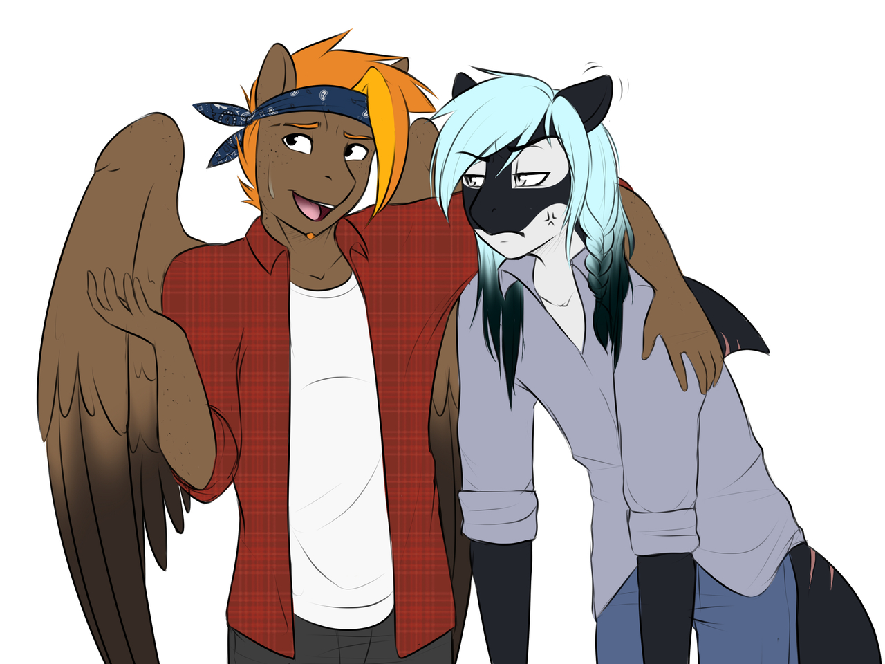 #1224379 - safe, artist:askbubblelee, oc, oc only, oc:mako, oc:singe ...