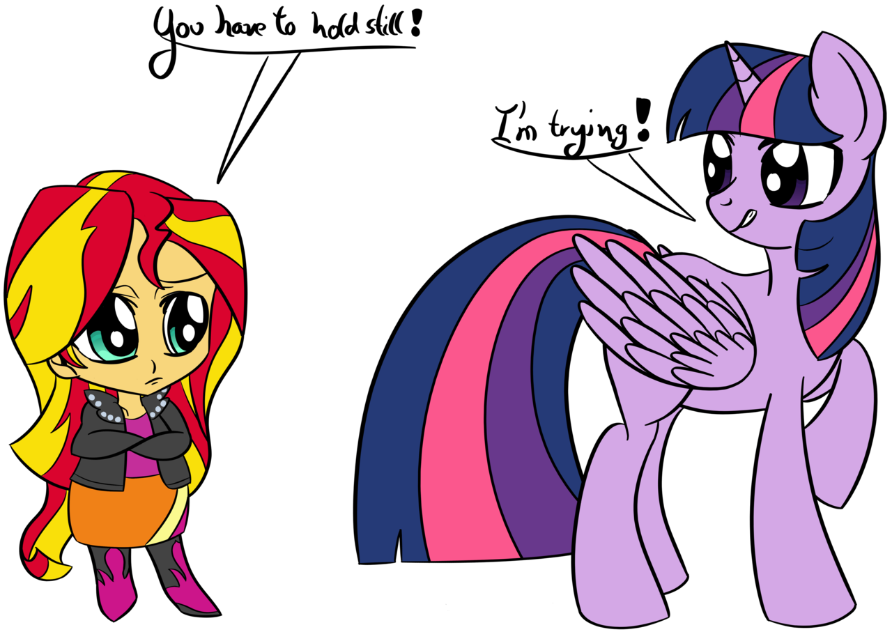 #1226120 - safe, artist:datapony, sunset shimmer, twilight sparkle ...