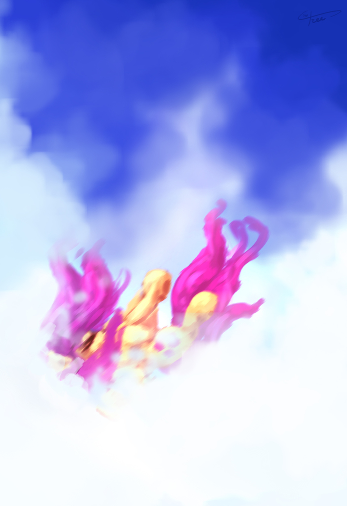 #1227174 - safe, artist:thefloatingtree, fluttershy, g4, cloud, falling ...