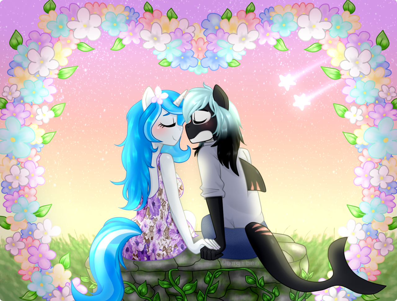 #1215526 - safe, artist:kaikururu, oc, oc only, oc:bubble lee, oc:imago ...