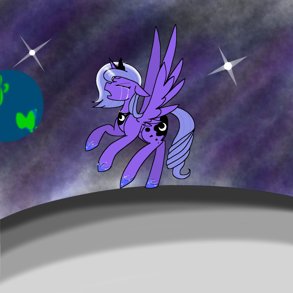 #1229521 - safe, artist:spitfirekat, princess luna, pony, crying ...