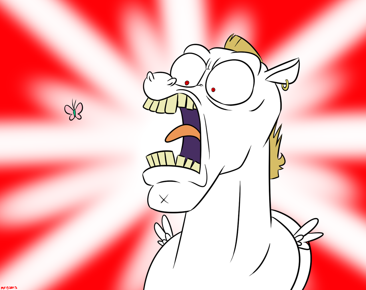 #1229711 - safe, artist:mofetafrombrooklyn, bulk biceps, butterfly ...