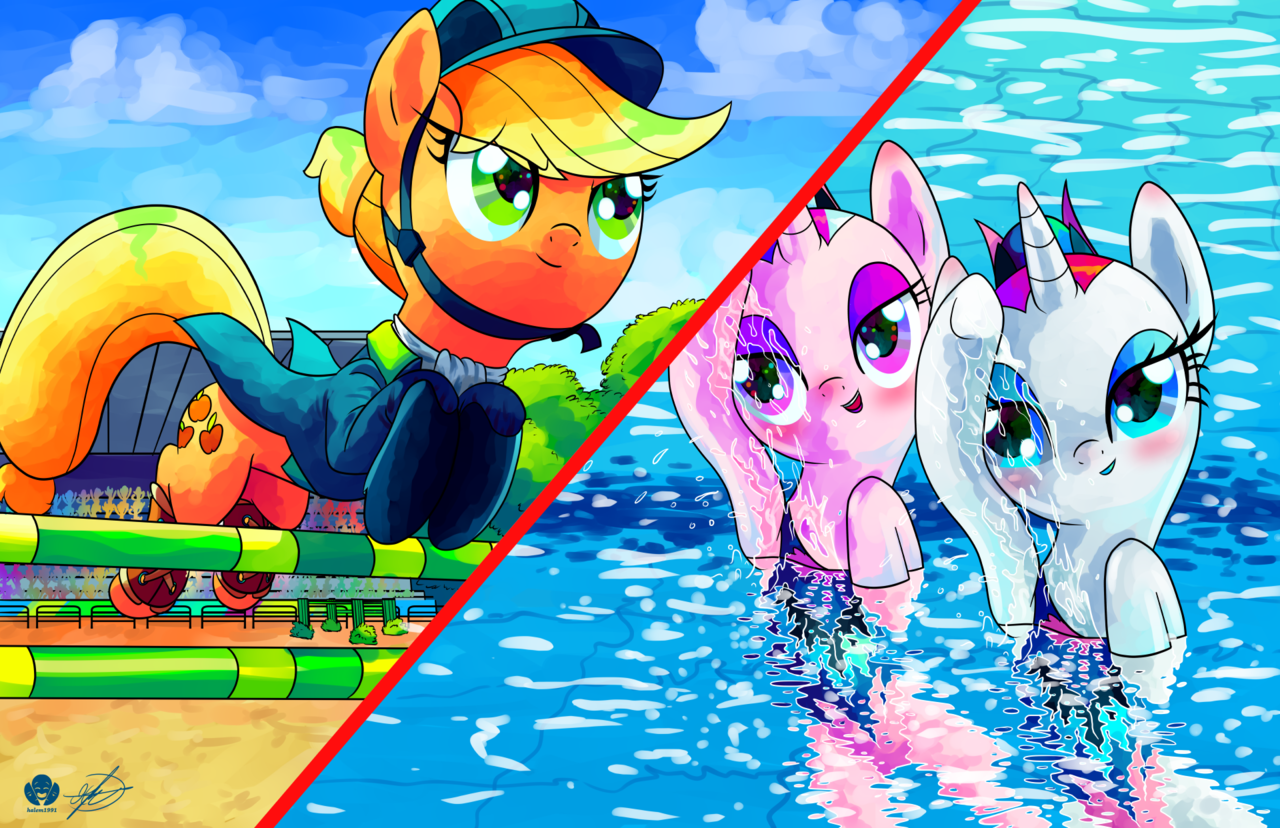 #1230003 - safe, artist:halem1991, applejack, rarity, starlight glimmer ...