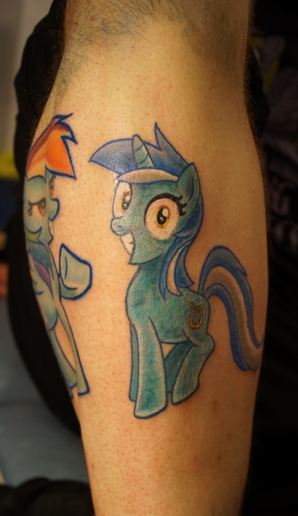 #1232375 - safe, artist:mythos-tattoo, lyra heartstrings, rainbow dash ...