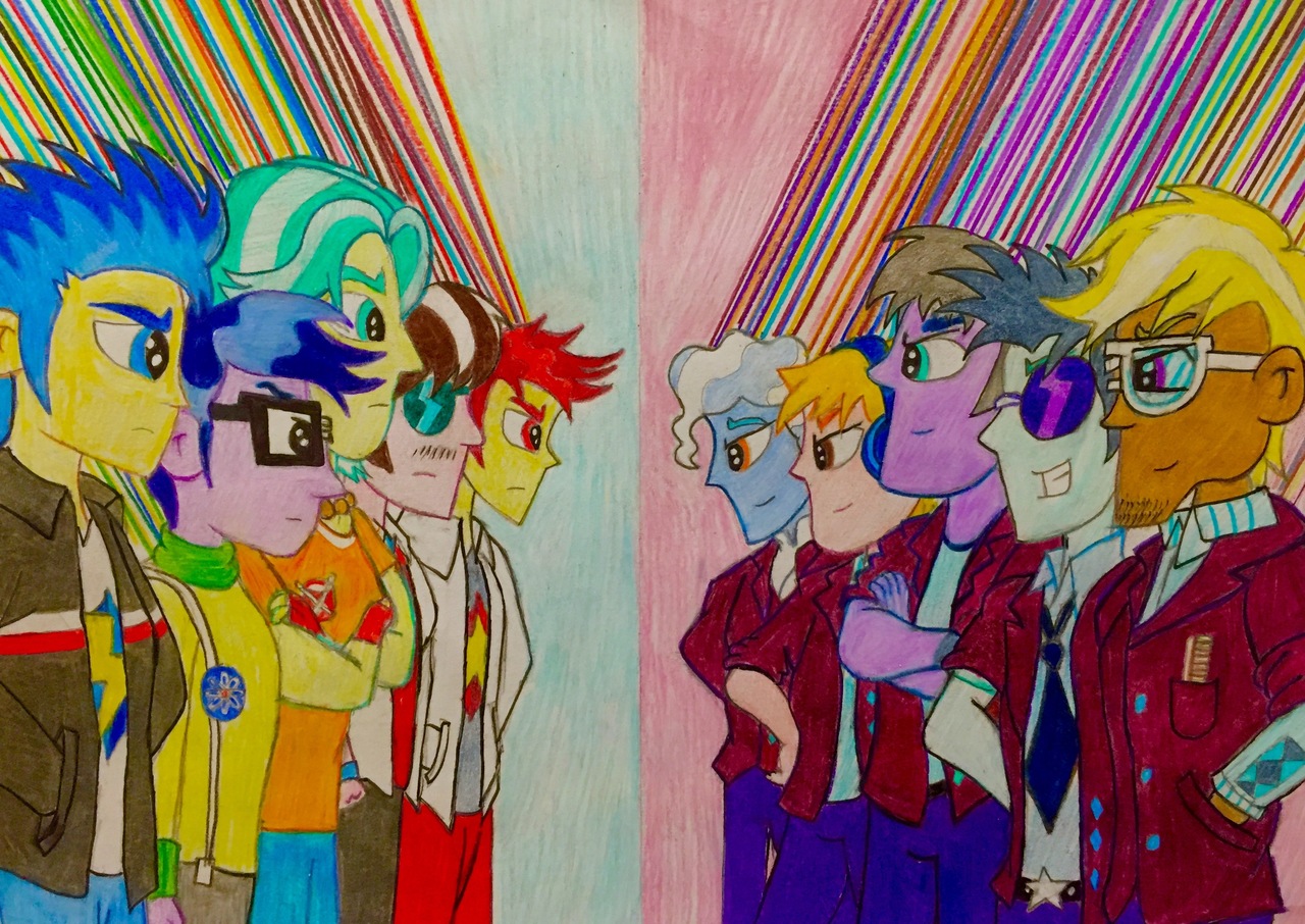 #1232717 - safe, artist:bravokrofski, brawly beats, flash sentry, micro ...