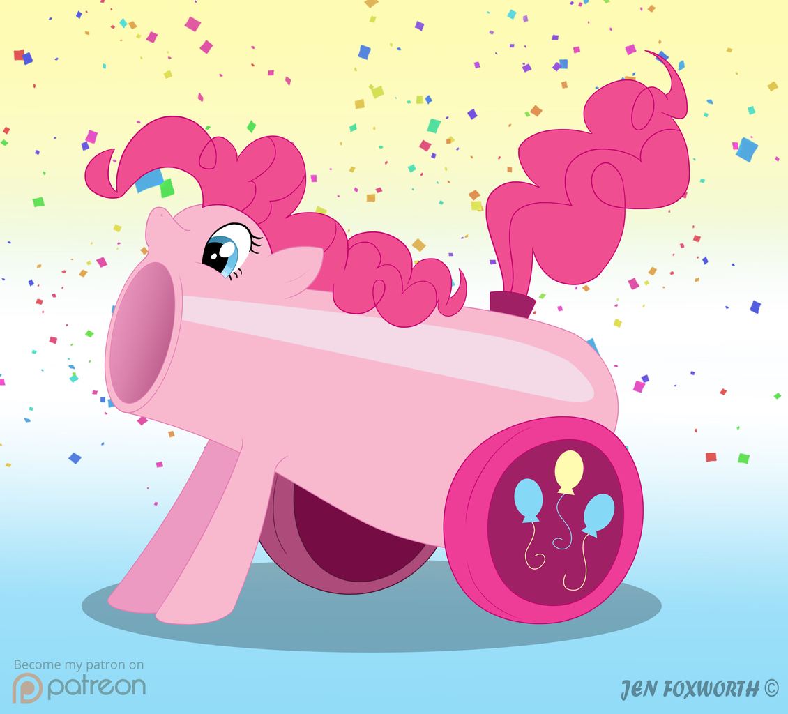 #1232996 - safe, artist:foxbeast, pinkie pie, :o, body horror, fusion ...