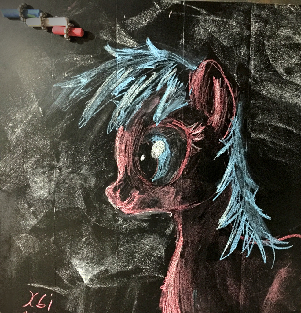 #1236798 - safe, artist:xbi, oc, oc only, pony, bust, chalk, chalk ...