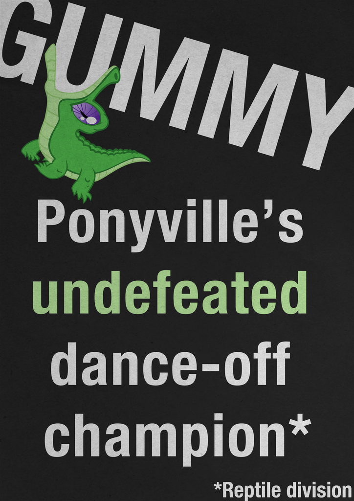 #1216985 - safe, artist:skeptic-mousey, gummy, g4, dancing, poster ...