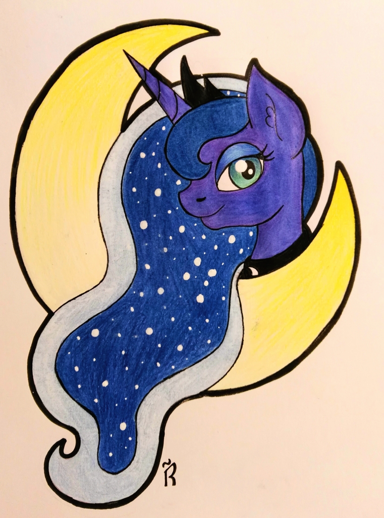 #1239142 - safe, artist:dawn-designs-art, princess luna, bust, female ...