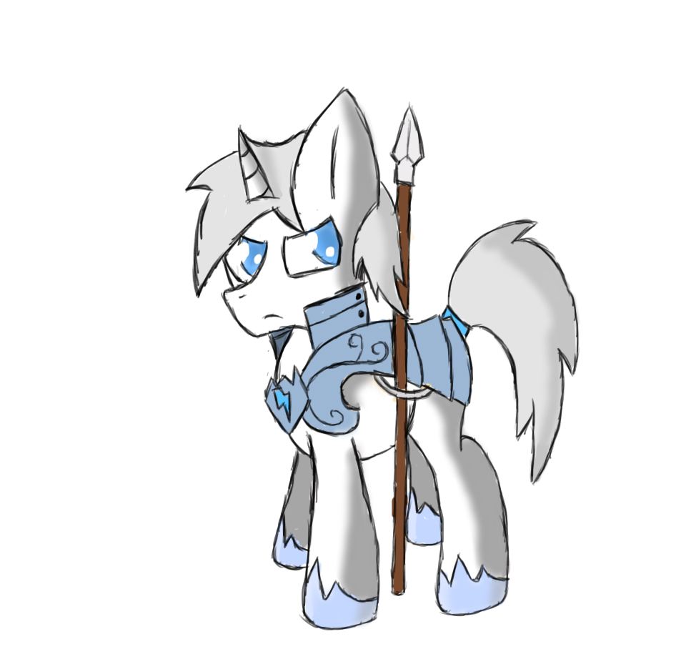 #1246443 - artist needed, safe, oc, oc only, oc:silver spark, pony, blue eyes, male, royal guard ...