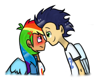 #1249807 - safe, artist:sisirr, rainbow dash, soarin', human, g4 ...