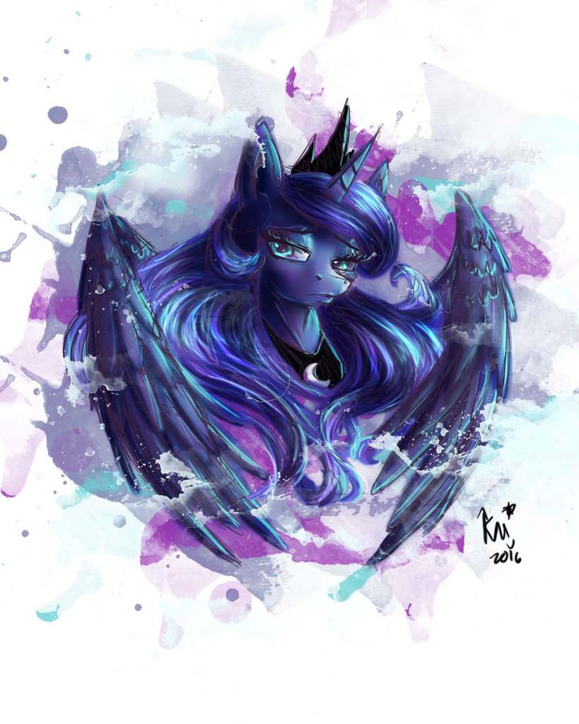 #1256337 - safe, artist:karmamoonshadow, princess luna, female, solo ...