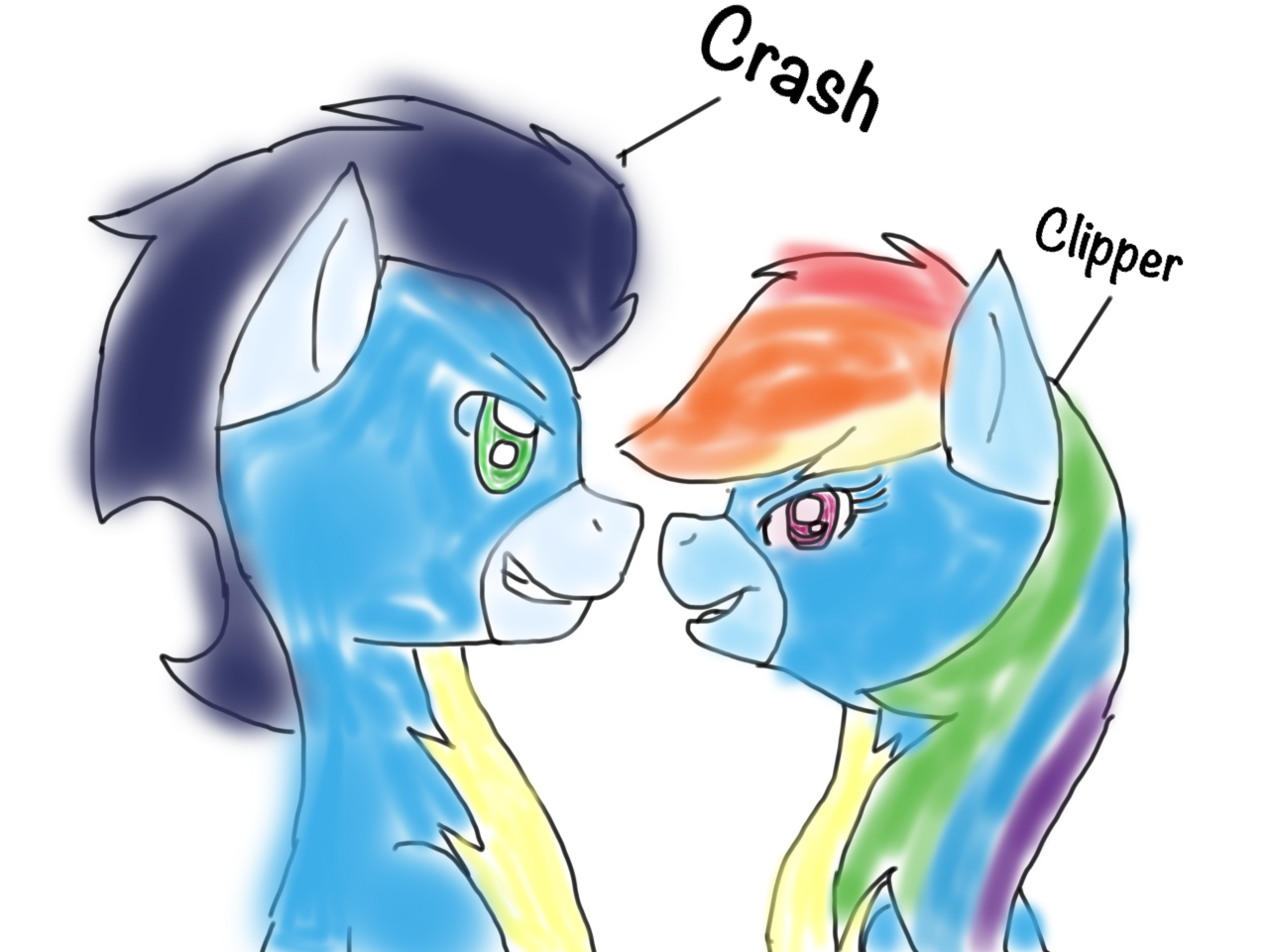 #1258854 - safe, artist:mysticblue21, rainbow dash, soarin', pony, g4, clipper, clothes, male ...