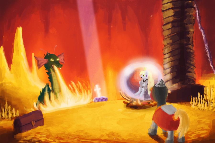 #1242610 - safe, artist:sa1ntmax, big macintosh, derpy hooves, dragon ...