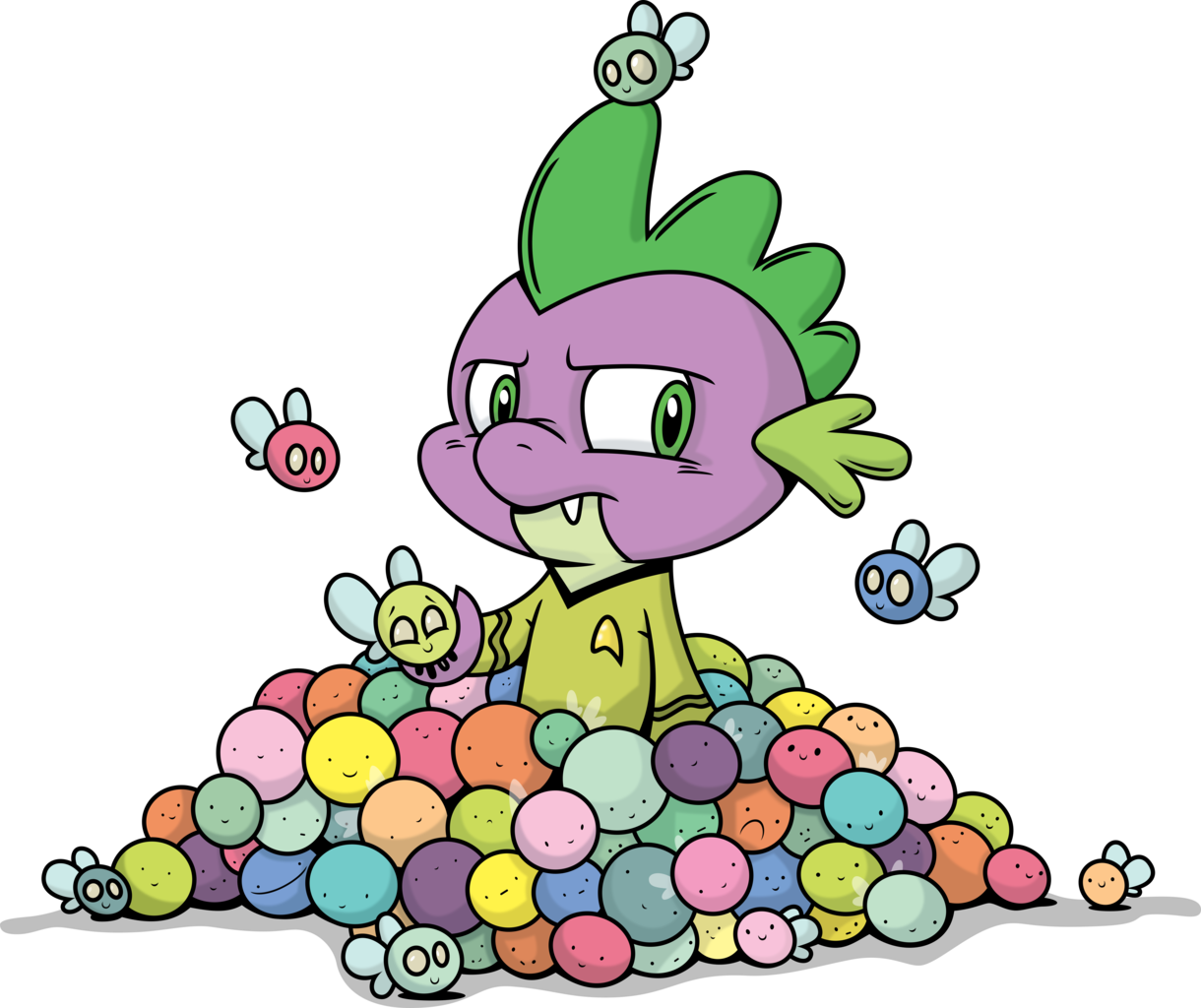 #1244795 - safe, artist:cencerberon, spike, parasprite, spoiler:comic ...