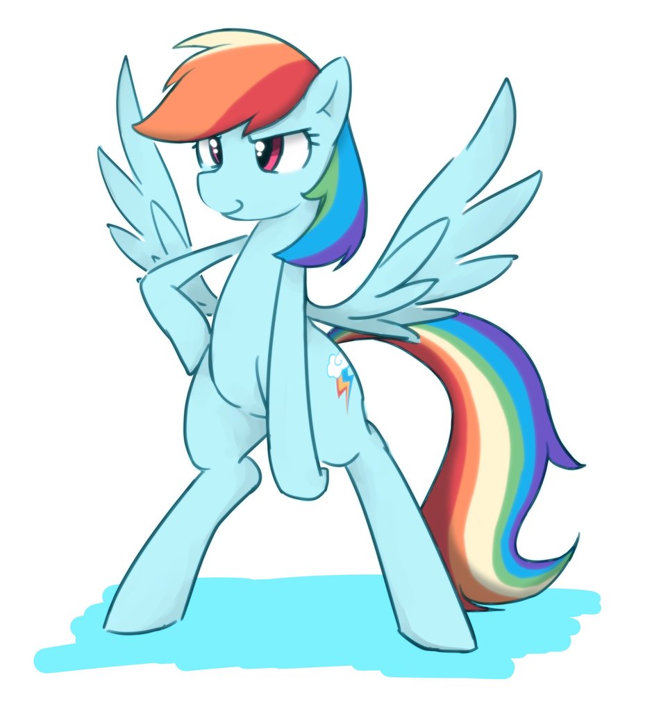 #1244981 - safe, artist:akainu_pony, rainbow dash, pony, bipedal ...
