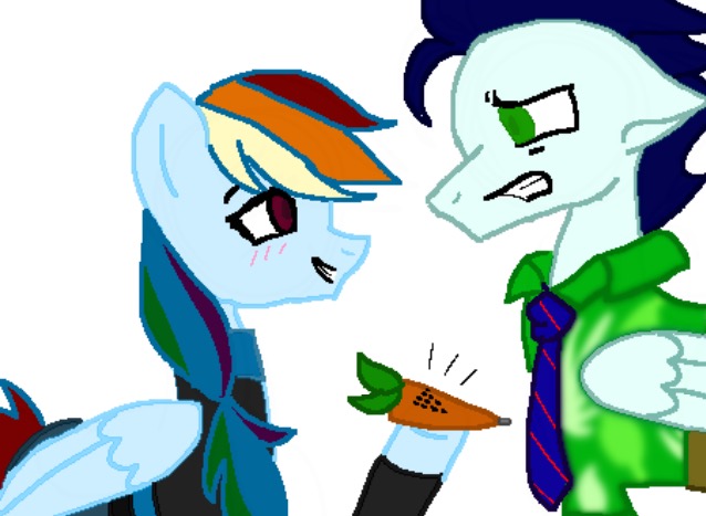 #1337327 - safe, artist:fancyfox2, rainbow dash, soarin', pony, g4 ...