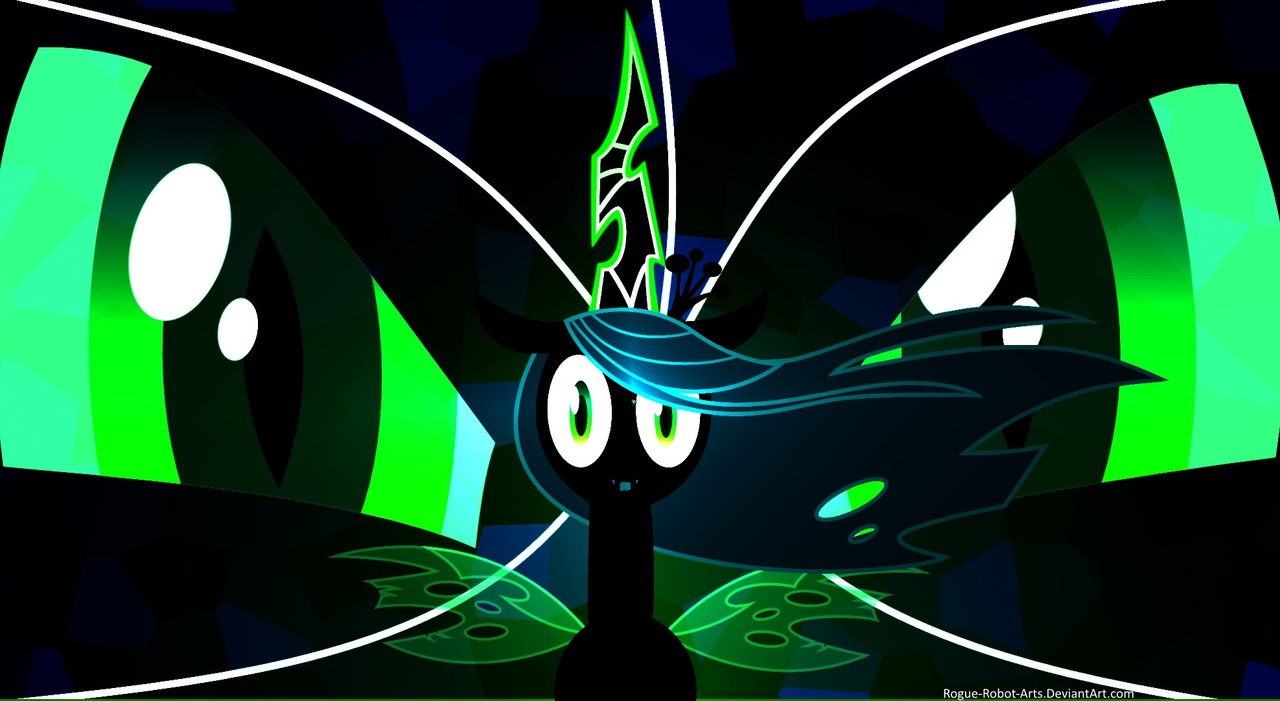 #1339594 - safe, artist:rogue-robot-arts, queen chrysalis, changeling ...