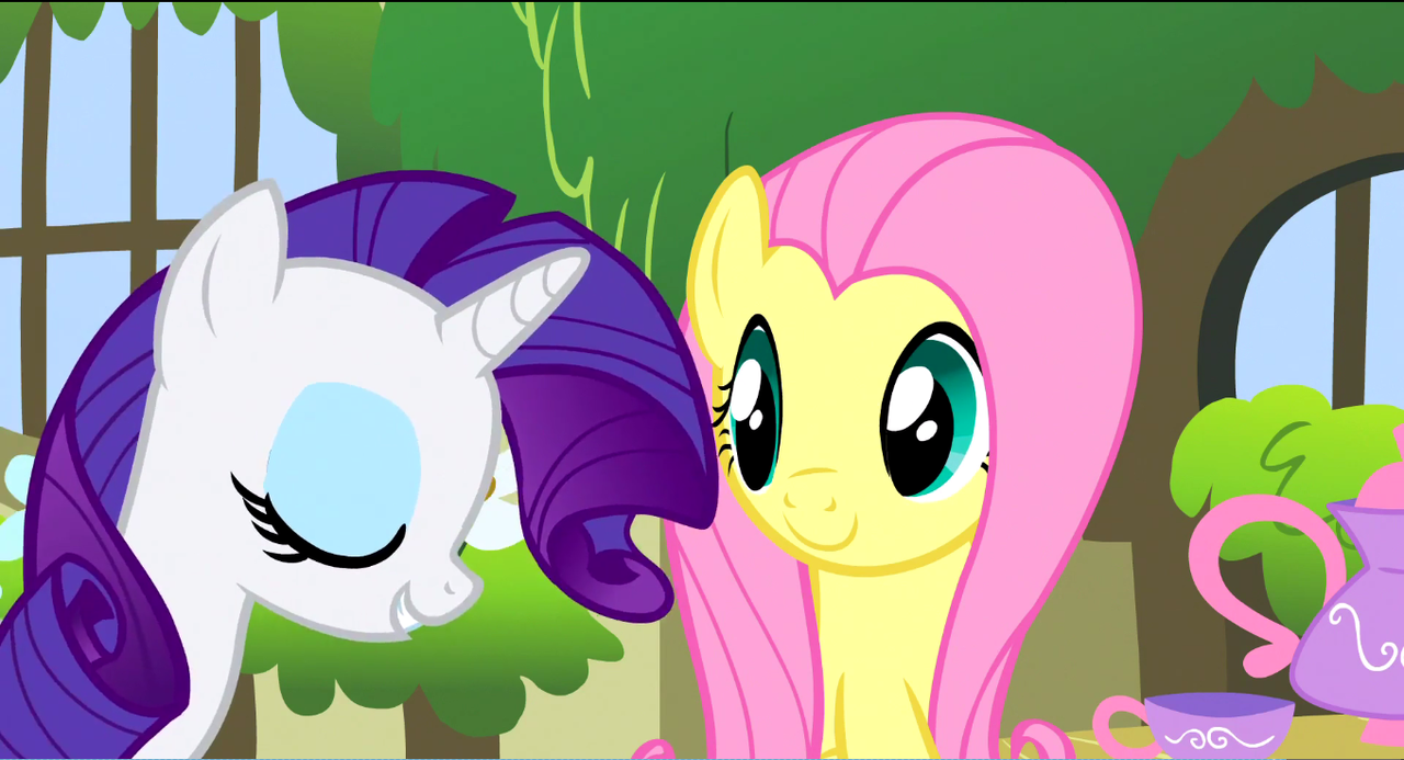 #1348602 - safe, screencap, fluttershy, rarity, pony, g4, stare master ...