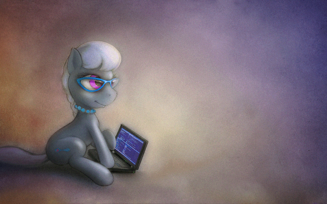 #1350781 - safe, artist:darkdoomer, silver spoon, pony, g4, computer ...