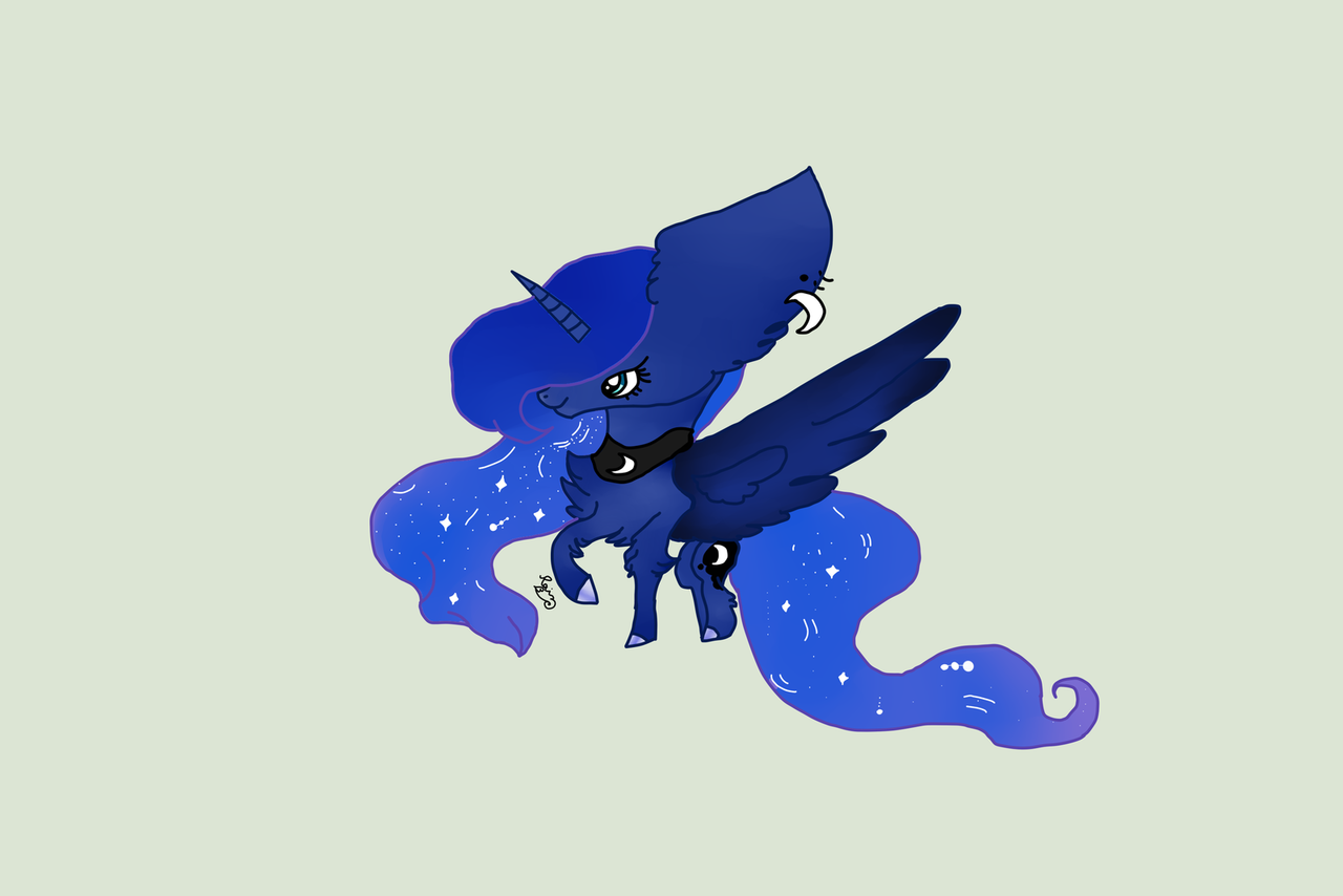#1331546 - safe, artist:therainbowponykitty, princess luna, g4, chibi ...