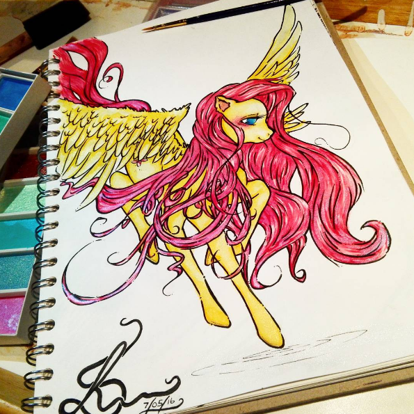 #1351081 - safe, artist:brunyee, artist:mesotofu, fluttershy, pegasus ...