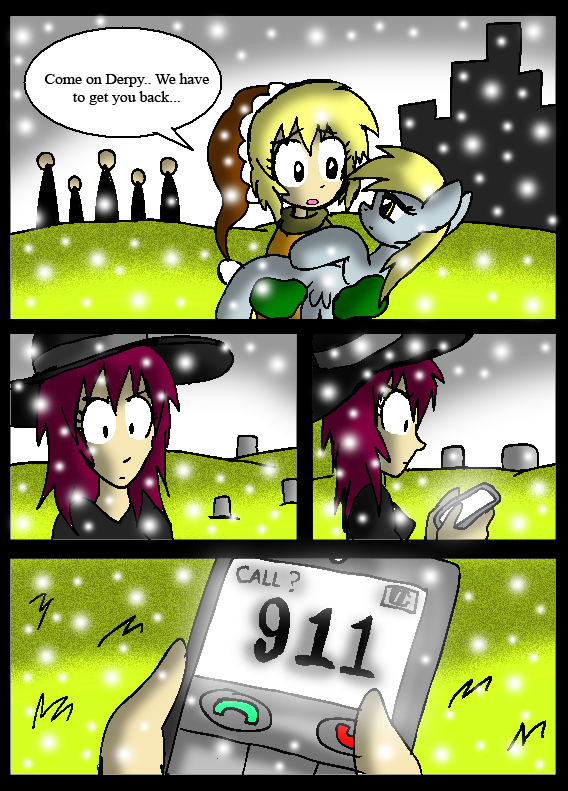 #1334100 - safe, artist:neoncabaret, derpy hooves, oc, oc:mel, human ...