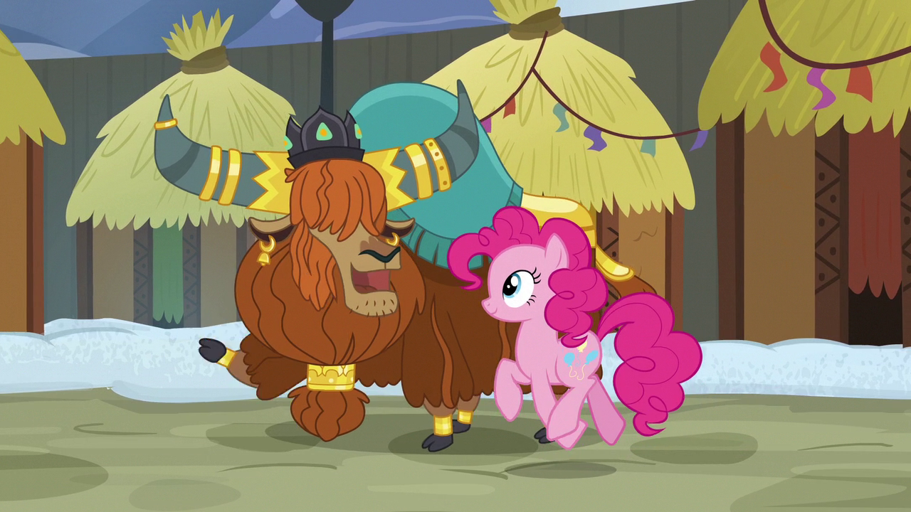 #1557279 - safe, screencap, pinkie pie, prince rutherford, pony, yak ...