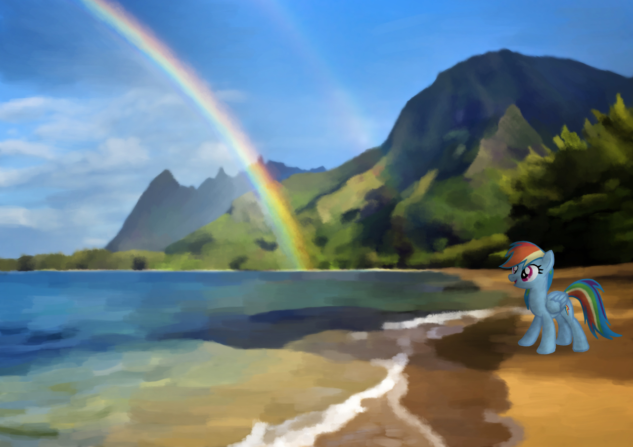 #1557745 - safe, artist:stormxf3, rainbow dash, g4, beach, female ...