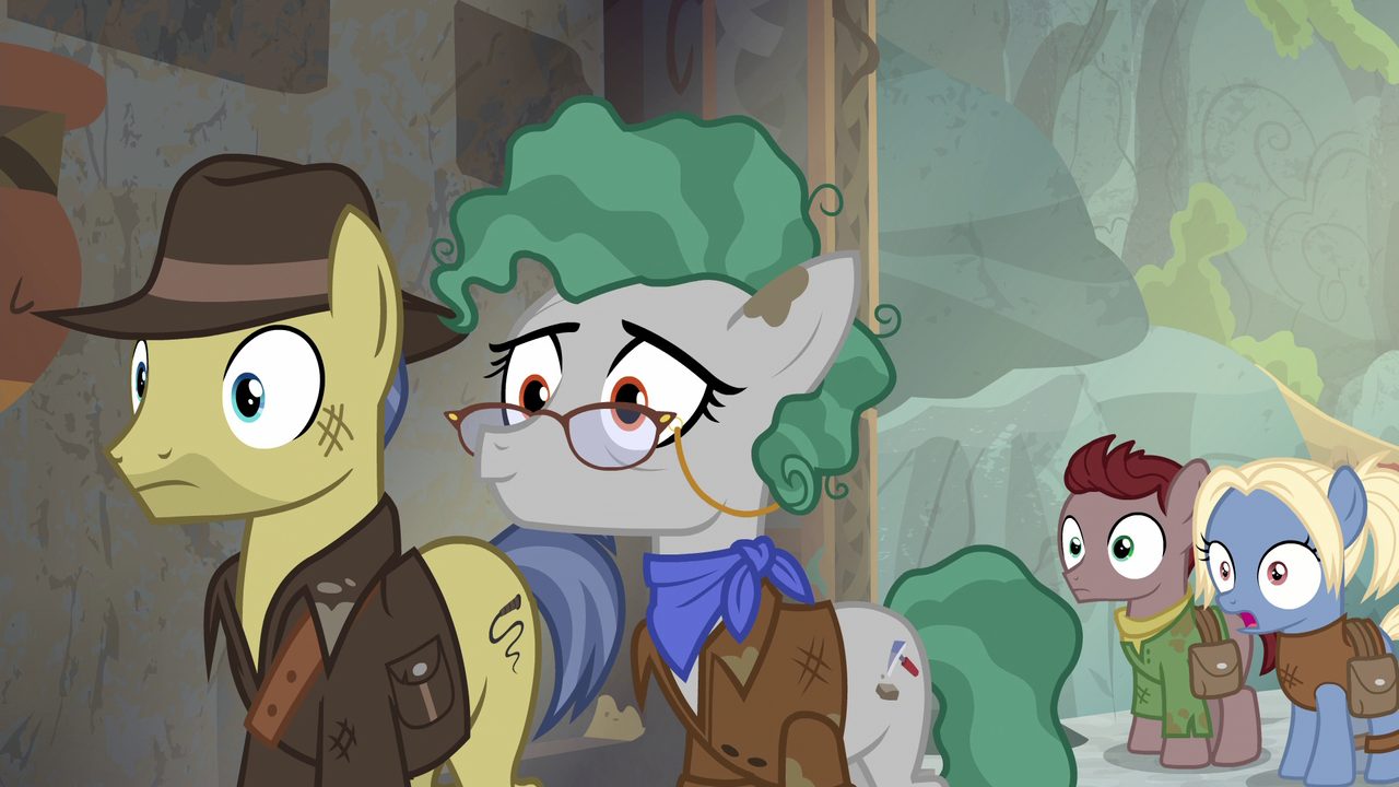 #1572896 - safe, screencap, dust brush, gentiana, indiana pones ...