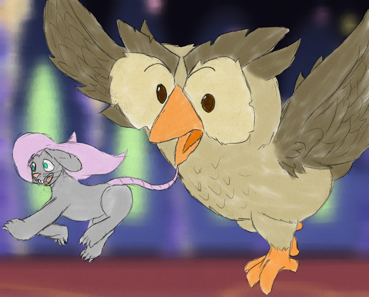 #1574912 - safe, artist:wesleyfoxx, fluttershy, owlowiscious, bird ...