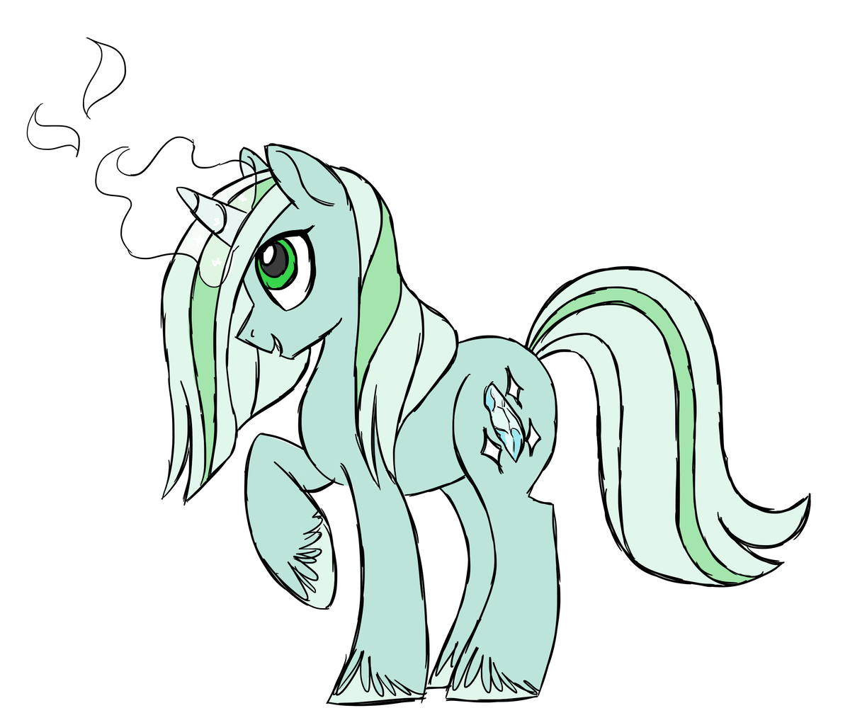 #1552222 - safe, artist:robiinart, ice crystal, pony, unicorn, g1, cute ...