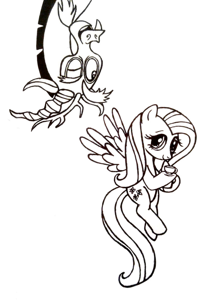 #1555564 - safe, artist:angie-1star, discord, fluttershy, discoshy ...