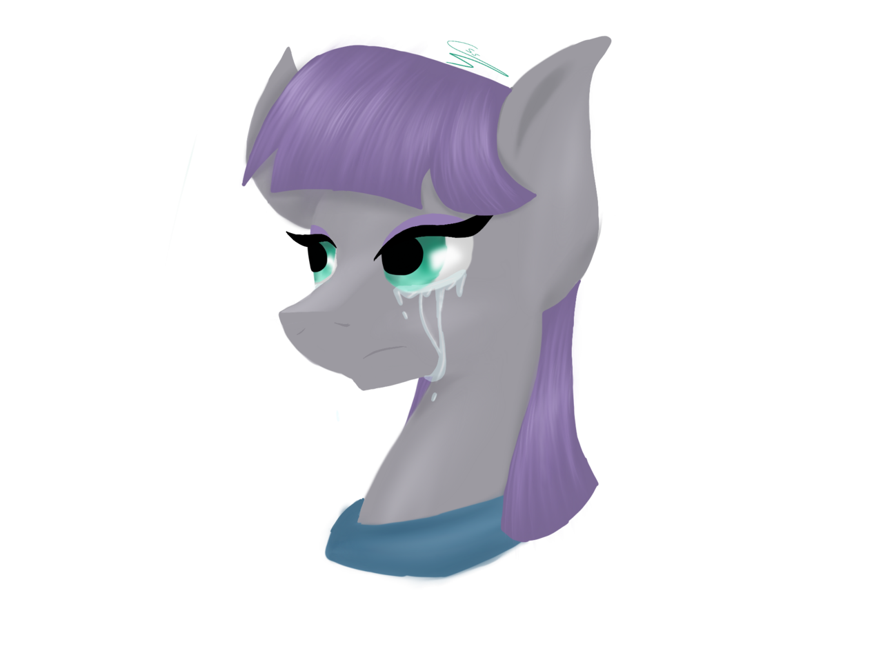 #1575644 - safe, artist:clefsignsketcher, maud pie, bust, crying ...