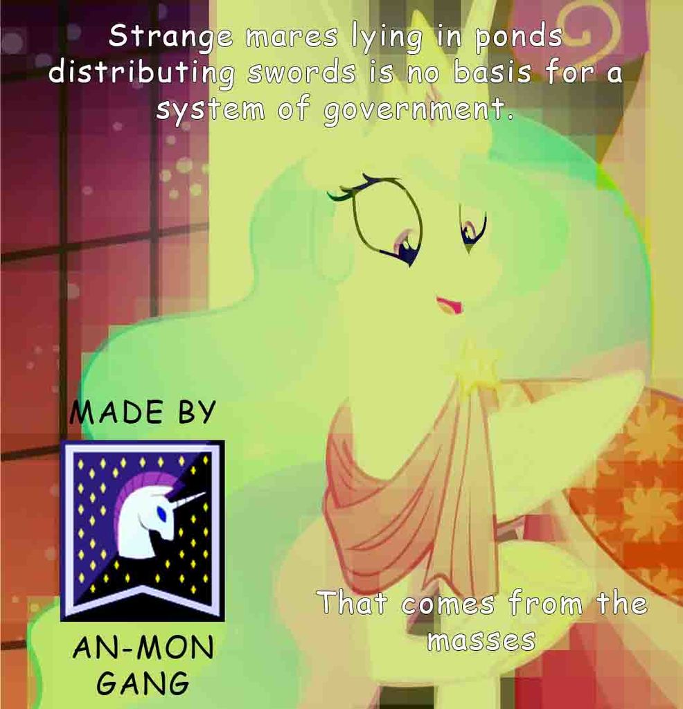 #1586052 - safe, princess celestia, g4, anarchy, comic sans, monty ...