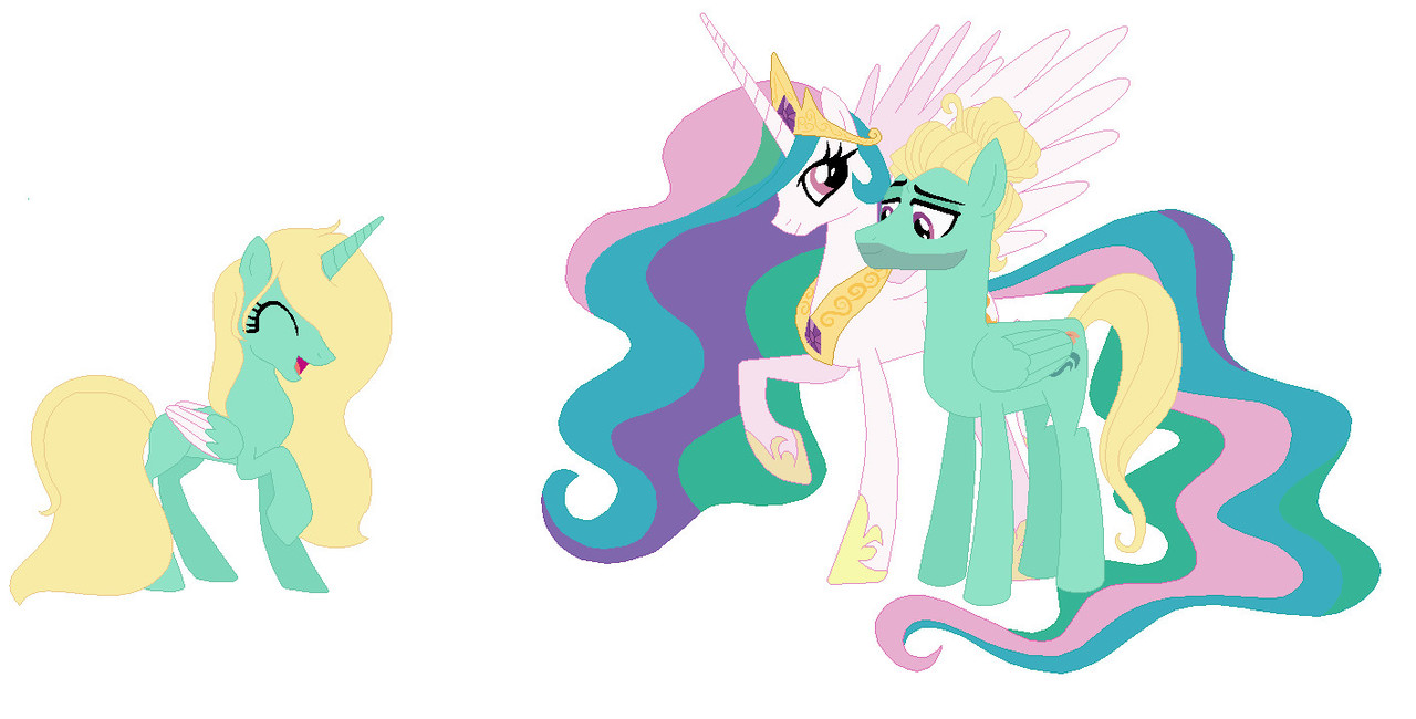 #1587031 - safe, artist:strawberryparty, princess celestia, zephyr ...