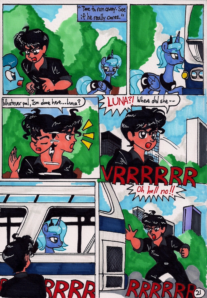 #1590213 - safe, artist:newyorkx3, princess luna, oc, oc:tommy, alicorn ...