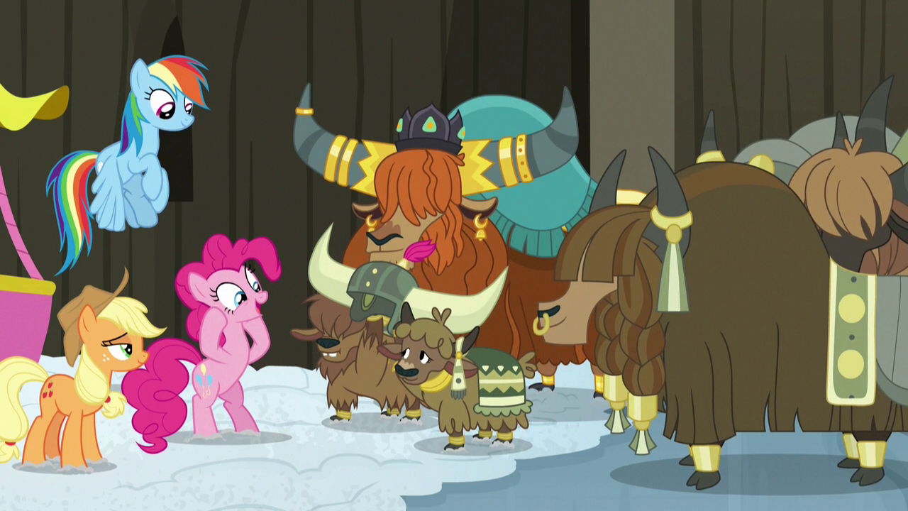 #1576466 - safe, screencap, applejack, pinkie pie, prince rutherford ...