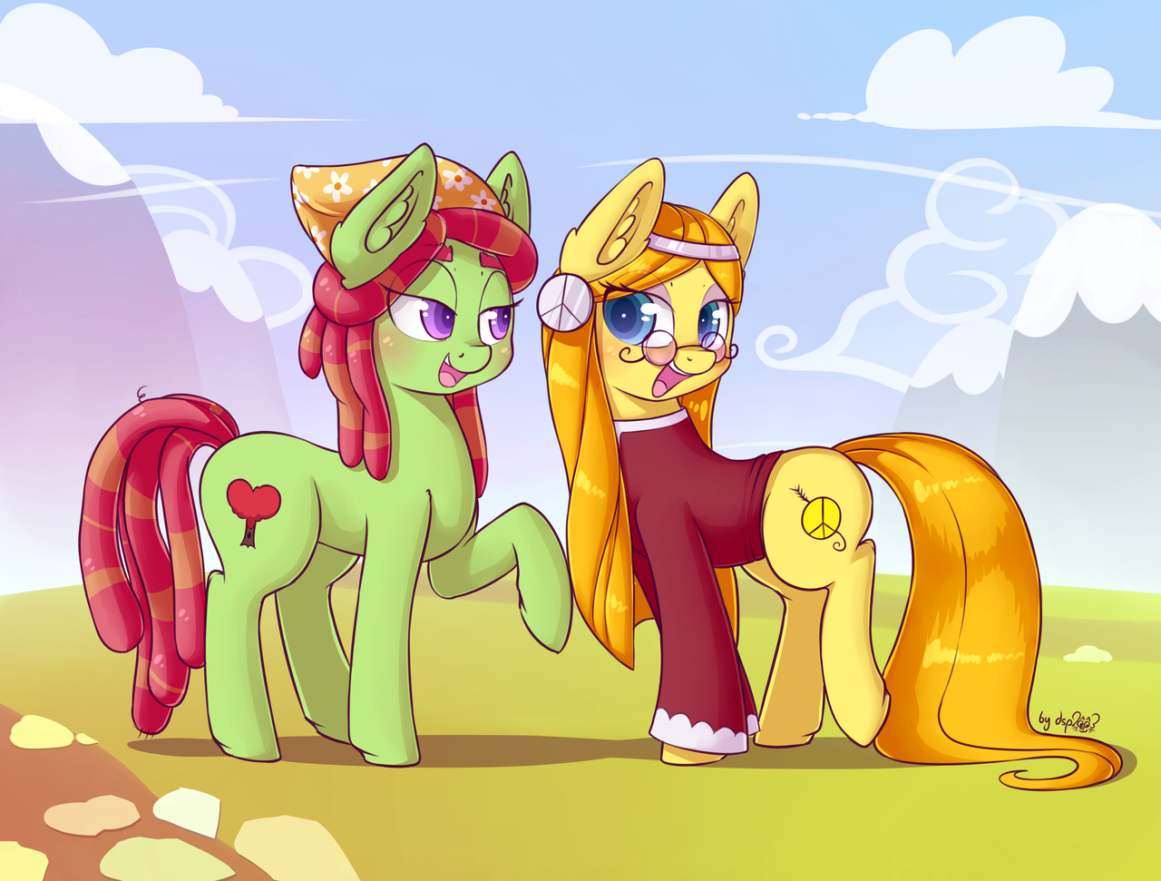 #1594469 - safe, artist:dsp2003, tree hugger, wheat grass, earth pony ...