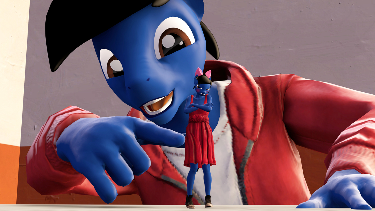 #1581641 - safe, oc, oc only, oc:nick, oc:nicole, anthro, 3d, blushing ...