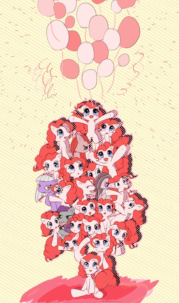 1605628 Safe Artistjawlo Limestone Pie Marble Pie Maud Pie Pinkie Pie Balloon