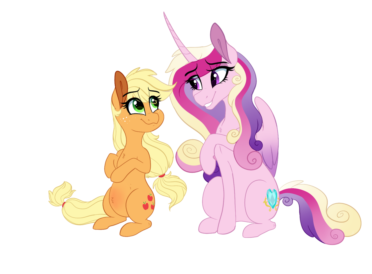 #1608236 - safe, artist:saphi-boo, applejack, princess cadance, shining ...