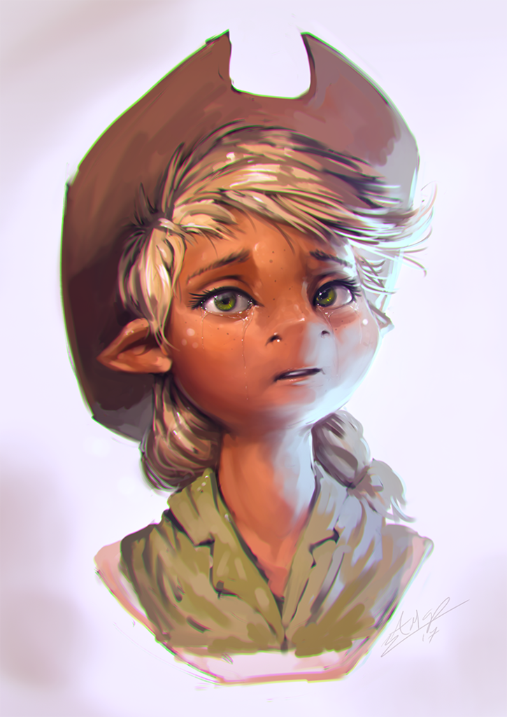 #1609338 - safe, artist:assasinmonkey, applejack, anthro, bust, clothes ...
