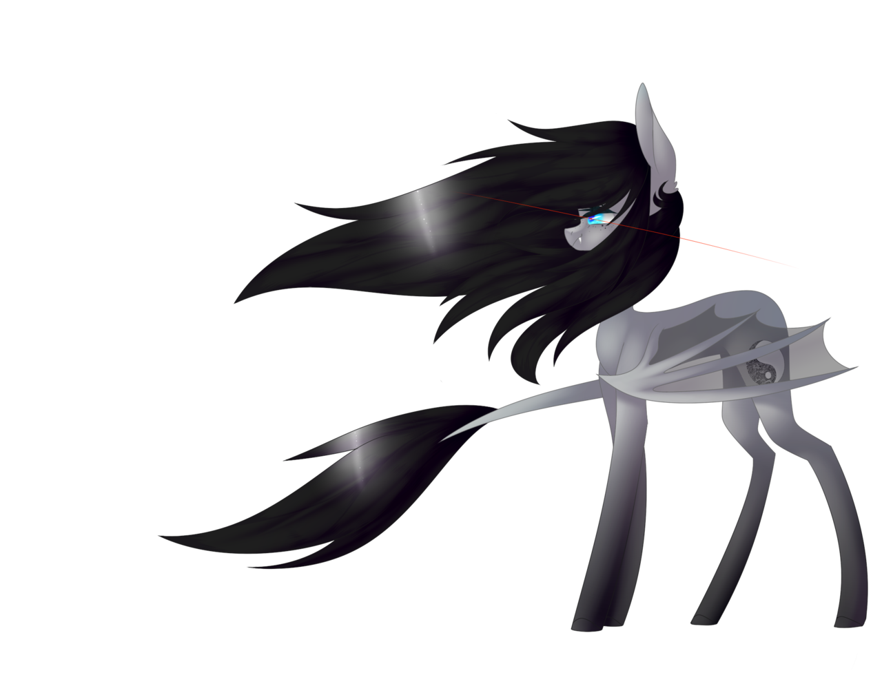 #1611315 - safe, artist:hyshyy, oc, oc only, oc:raven, bat pony, pony ...